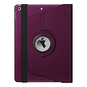 Fintie Rotating Case for iPad 9th Generation (2021) / 8th Generation (2020) / 7th Gen (2019) 10.2 Inch - 360 Degree Rotating Stand Cover with Pencil Holder, Auto Wake Sleep, Purple