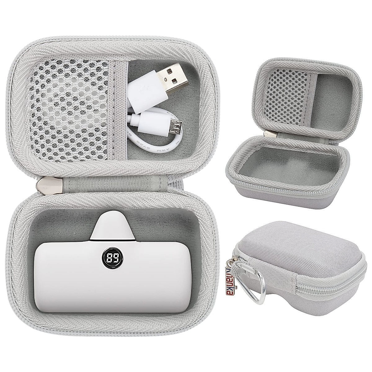khanka Hard Travel Case Compatible with iWALK/Charmast/KKD/Abnoys/VEGER/Taegila Small Portable Charger 3350mAh 4500mAh 4800mAh 5000mAh 5200mAh 8000mAh Ultra-Compact Power Bank, Case Only (White)