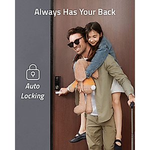 eufy Security S230 Smart Lock Touch & Wi-Fi, Fingerprint Scan, Keyless Entry Door Lock, Smart Built-in Wi-Fi Lock, Bluetooth Electronic Deadbolt, Touchscreen Keypad, BHMA Certified, IP65 Weatherproof