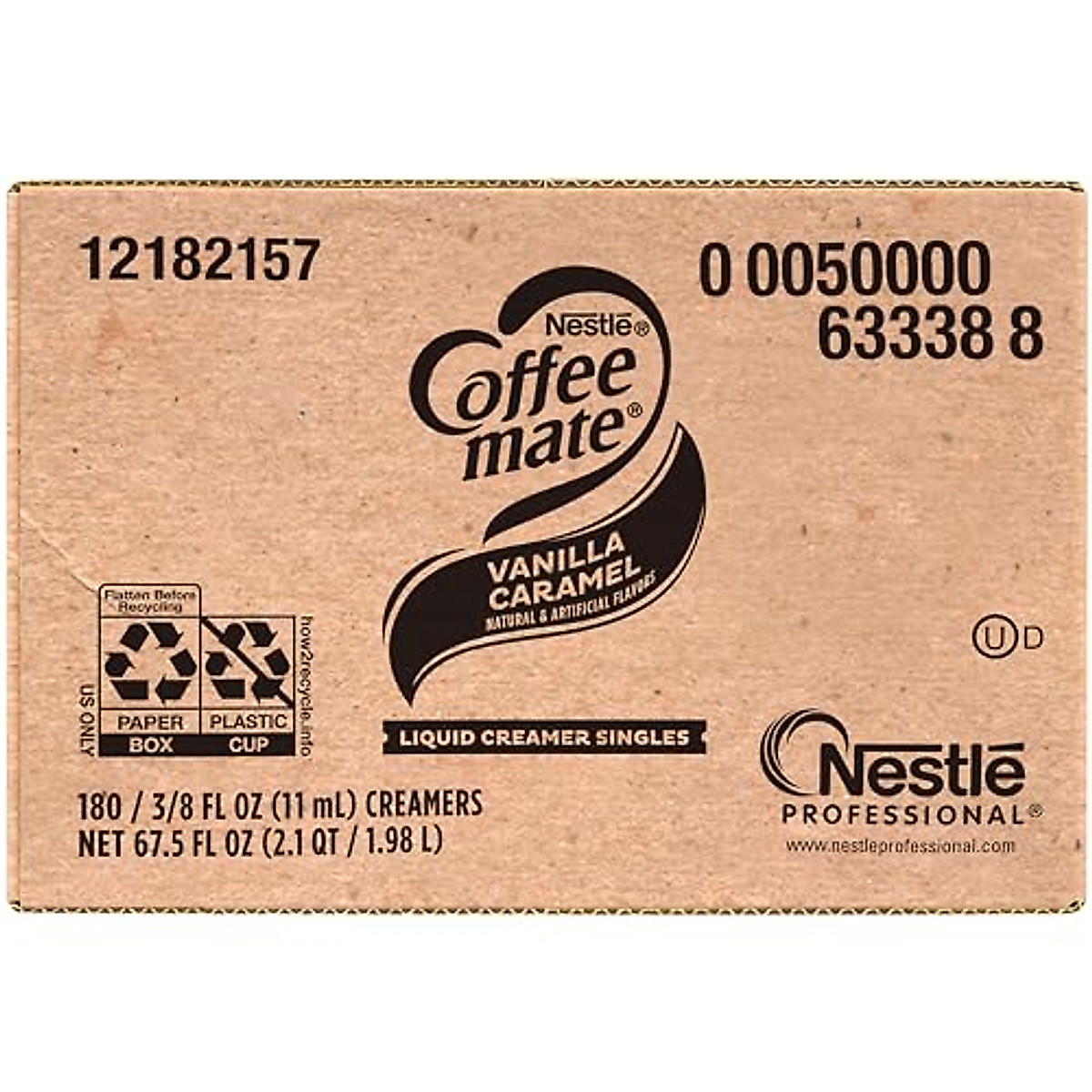 Nestle Coffee mate Coffee Creamer, Vanilla Caramel, Liquid Creamer Singles, Non Dairy, No Refrigeration, 0.37 Fl Oz (Pack of 180)