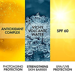 Vichy Capital Soleil Tinted Mineral Sunscreen for Face SPF 60, Titanium Dioxide Face Sunscreen, Travel Size Sunscreen, Water Resistant, Light weight Sun Protection Creams, Gels, & Lotions