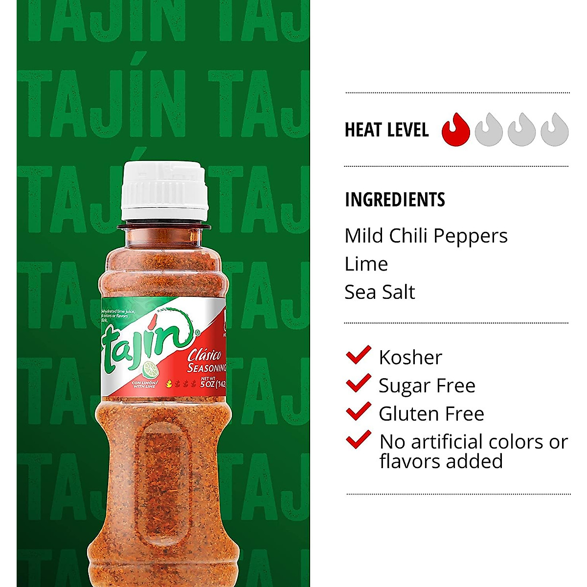 Tajín Clásico Chile Lime Seasoning 5 oz (Pack of 1)