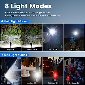 Rechargeable LED Flashlights High Lumens, 250,000 Lumen Brightest Flash Light, High Power Flashlight USB with 5000 mAh Capacity, IPX7 Waterproof Handheld LED Torch for Home, Camping, Hiking