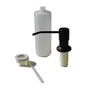 Soap Dispenser for Kitchen Sink, Built in, Stainless Steel (Brushed Nickel), Pump Set for Dish Soap or Lotion, Refill from The Top, for CounterTop, Black