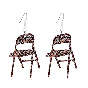 Colorful Folding Chair Dangle Earrings Shining Chair Shape Resin Acrylic Earrings for Women Jewelry (D)