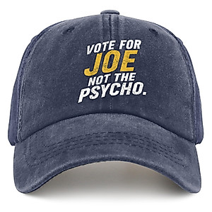 Generic Vote Hats Vote for Joe Not The Psycho Hats for Men Golf Retro Trucker Women Black Kawaii Hat Gift Hat Slogan, Navy Blue