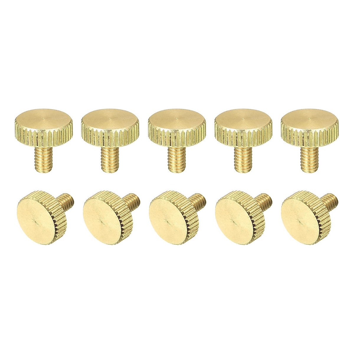 uxcell Knurled Thumb Screws, M4x8mm Flat Brass Bolts Grip Knobs Fasteners for PC, Electronic, Mechanical 10Pcs