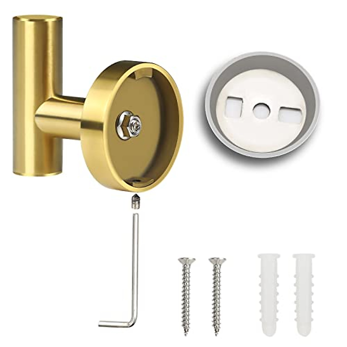 GRANTENOV Bathroom Towel Hooks Hanger Brushed Gold SUS304 Stainless Steel Brushed Brass Heavy Duty Robe Clothes Coat Hooks Holder for Shower Kitchen Garage Laundry Room Hotel Wall Mounted,4-Pack