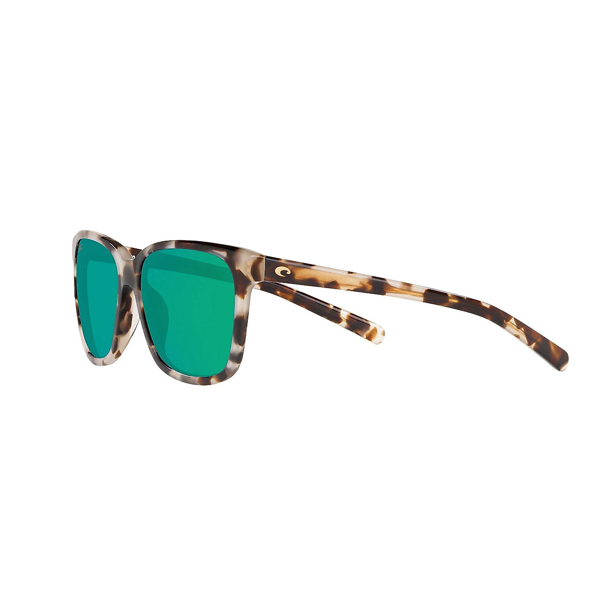 Costa Del Mar Woman Sunglasses Shiny Tiger Cowrie Frame, Green Mirror Lenses, 57MM
