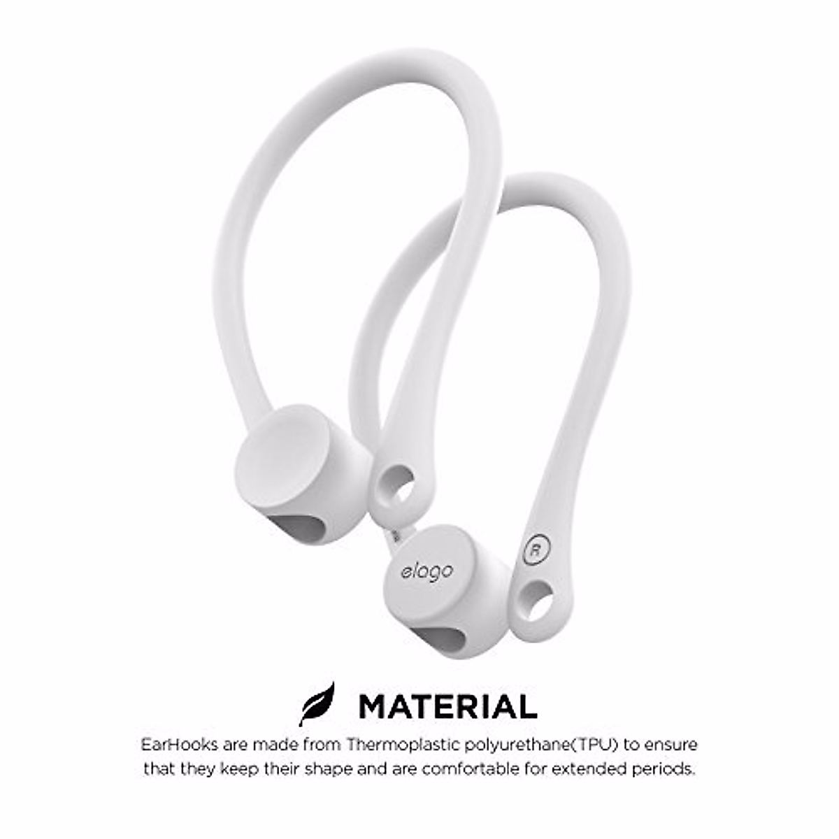 elago Ear Hooks Designed for AirPods Pro, AirPods 3 and AirPods 1, 2, Anti-Slip Earbud Accessories, Comfortable Fit, Ergonomic Design, Durable TPU Construction, Perfect for Exercising [White]