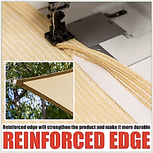 Royal Shade 8' x 12' Cream Rectangle Sun Shade Sail Canopy Outdoor Patio Fabric Screen Awning RTAPR0812 - UPF50+ 95% UV Blockage, Heavy Duty, Water & Air Permeable (We Make Custom Size)