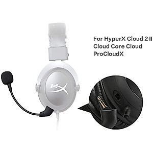 Replacement Game Mic 3.5mm to Microphone Boom Compatible with Kingston HyperX Cloud 2 II Cloud Core Cloud Pro CloudX PS4 Xbox One Nintendo Switch Computer PC Gaming Headsets