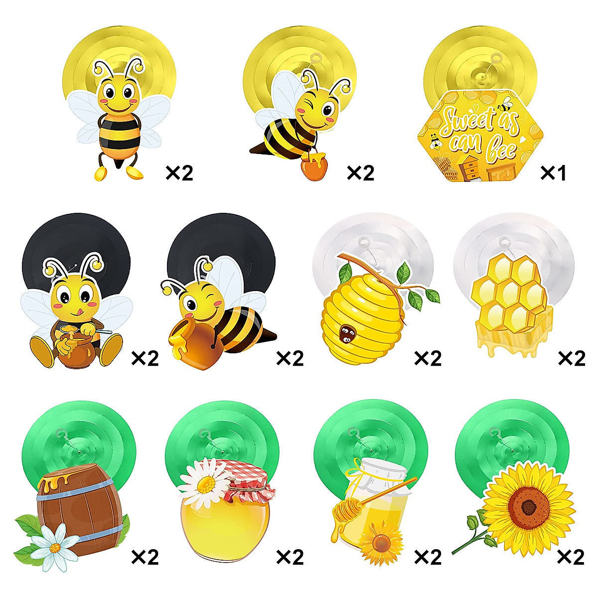 30 Pieces Bee Hanging Swirl Decorations, Bee Party Hanging Swirls Honey Bee Foil Ceiling Streamers Bee Themed Party Supplies for Kids Birthday Baby Shower Bee Day Party Decor