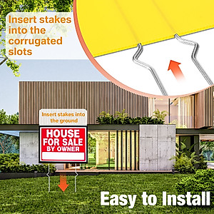 Tatuo 100 Pcs Yard Sign Stakes Heavy Duty 16.5'' Wire Yard Stakes Alternative to H Frame Metal Reusable Sign Holder for Spring Summer Lawn Corrugated Plastic