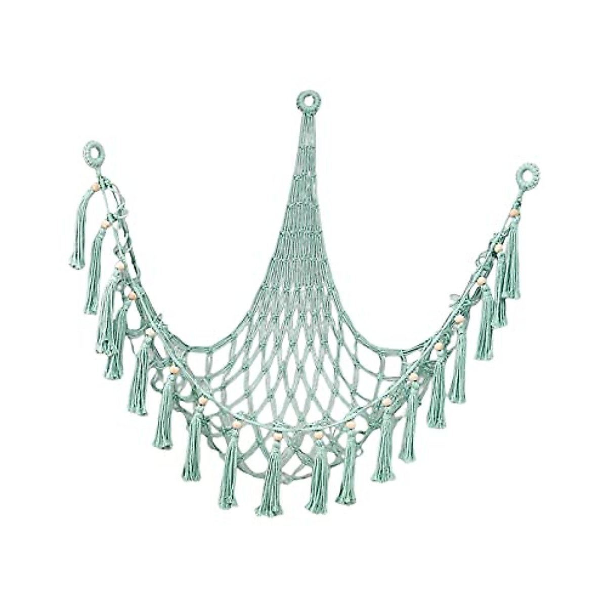 Colcolo Stuffed Animal Hammock Plush Net Toy Macrame Wall Mounted Toy Holder Corner Netting Hanging Organizer for Nursery Bedroom Children, Green