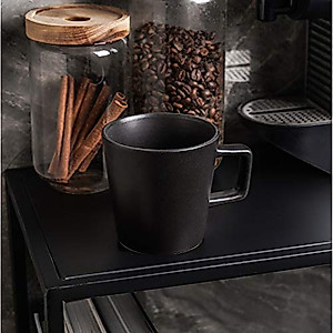 Stone Lain Stoneware Mugs Set, Black Matte, 12 Ounces