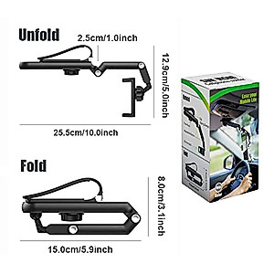 Sun Visor Car Phone Holder Mount,Multifunctional Cell Phone Stand Universal Adjustable Arm Cradles 360°Rotatable Car Clip Mount for Sun Visor Rearview Mirror Steering Wheel (Gray)