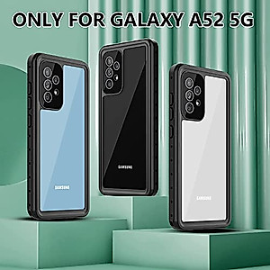Oterkin for Samsung Galaxy A52 Case, A52 Waterproof Case Built-in Screen Protector Dustproof Shockproof IP68 Underwater Full Body Sealed Daily-Use Clear Case for Samsung A52 5G 6.5 inch