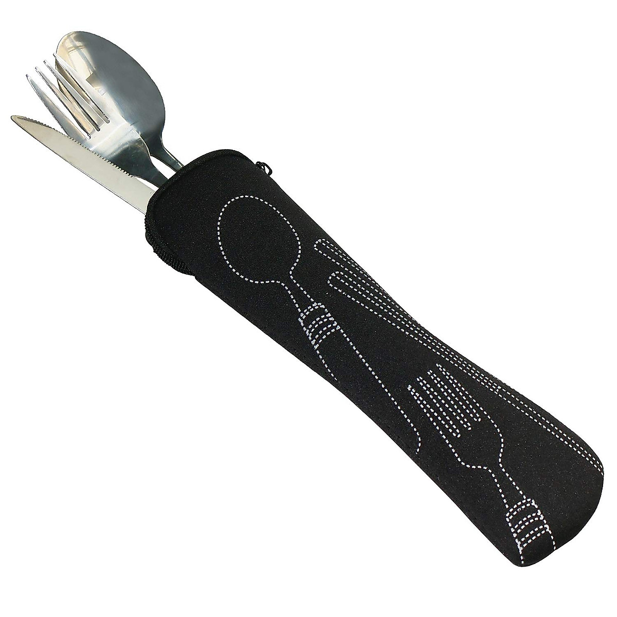 Silverware Flatware Set, RilexAwhile Set of 1 Stainless Steel Reusable Utensils to Go Lunch Set, Camping Flatware Set Knife, Fork and Spoon 3-Piece, for Camping and Travel