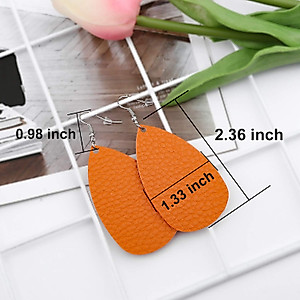 30 Pairs of Teardrop Double-sided Leather Earrings with 30 Color for Women Jewelry Fashion and Valentine Birthday Party Gift