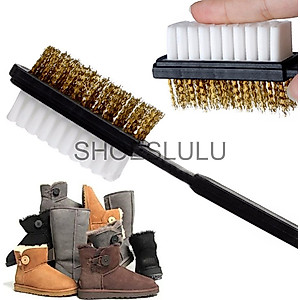 Shoeslulu Suede & Nubuck 2 Ways Leather Larger Brush Cleaner (1 Pack, Longer Wires [Larger Surface])