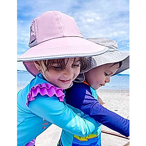 Camptrace Toddler Kids Sun Hats with Neck Flap UPF 50+ UV Protection Wide Rigid Brim Boys Girls Beach Swim Sunhat