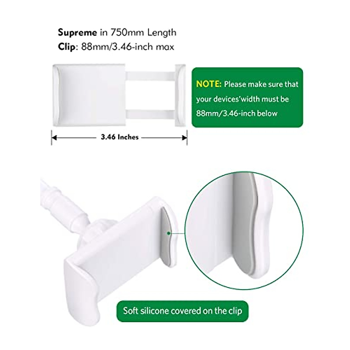 Cell Phone Holder, BENKS Universal Flexible Long Arms Mobile Phone Holder Desktop Bed Lazy Bracket Mobile Stand Support All Mobiles, for Bedroom, Kitchen, Office, Bathroom Etc(Supreme in 900mm Length)