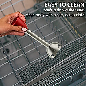 OVENTE Electric Immersion Hand Blender 300 Watt 2 Mixing Speed with Stainless Steel Blades, Powerful Portable Easy Control Grip Stick Mixer Perfect for Smoothies, Puree Baby Food & Soup, Red HS560R