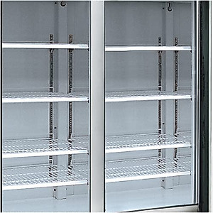 Kratos Commercial Freezer Display Merchandiser - 2 Self Closing Swing Doors, 53"W, Black (67K-210)
