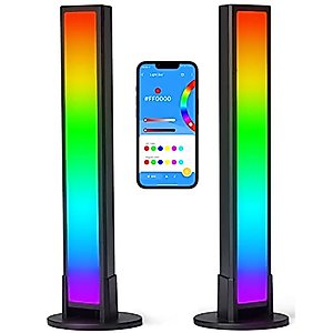 GOOZY 2PCS Smart LED Light Bar,RGB Lamp with Multiple Lighting Effects and Music Modes,for Gaming,Mood Light,PC,TV Backlights,Movies,Room Decoration,Desk,Gaming Accessories Stuff