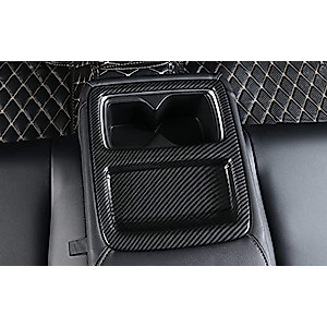 Xotic Tech Inner Rear Seat Water Cup Holder Panel Frame Cover Trim, Carbon Fiber Pattern, Compatible with Honda Accord 10th Gen 2018-2022