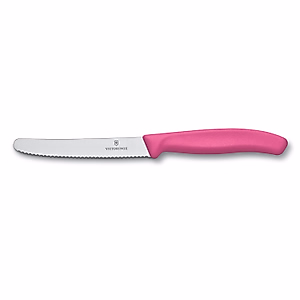 Victorinox Swiss Classic 4-1/2-Inch Utility Knife with Round Tip, Pink Handle