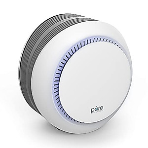 Pure Enrichment® PureZone™ Halo Medium Room Air Purifier, 2 Stage Filtration, Purifies Air of Smoke, Pollen, Dust, and Pet Hair - Easily Fits on Tables, Desks, and Nightstands (White)