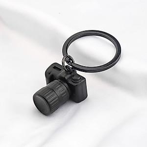 FUSTMW Photographer Gift Camera Keychain Photography Gift Black Camera Charm Jewelry Gifts For Photographer Lovers (camera message crad)