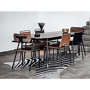 Guyi Rare Large Zebra Rug 7.6X 6.2 ft Faux Cowhide Rug Large Aesthetic Rugs for Bedroom Living Room Dining Room Animal Rug Cowhide Rug (White Zebra Rug, XXL(7.6x6.2 ft))