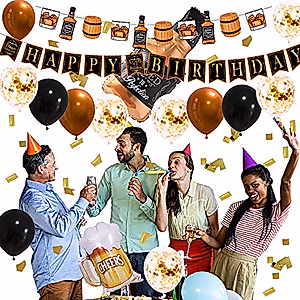 Birthday Decorations for Men Women Whiskey Themed Party Decorations Supplies Classic Vintage Party Banner Bar Party Decorations
