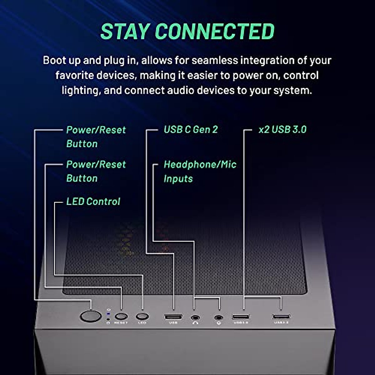 Skytech Gaming Nebula Gaming PC Desktop – Intel Core i5 12400F 2.5 GHz, RTX 3050, 1TB NVME SSD, 16G DDR4 3200, 600W Gold PSU, AC Wi-Fi, Windows 10 Home 64-bit