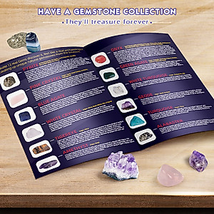 GobiDex Gemstones Dig Kit, Science Kit for Kids STEM Educational Toys, Excavate 12 Real Gems, Rock and Archaeology Geology Kit, Toys for 4 5 6 7 8 9 10 11 12 Year Old Boys & Girls