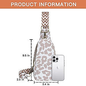 CVRTUM Women Small Crossbody Chest Bag PU Leather Sling Bag Satchel Daypack Hiking Shoulder Backpack for Traveling (Brown)