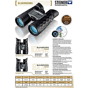 Steiner BluHorizons Binoculars with Unique Lens Technology, Eye Protection, Compact, Lightweight, Ideal for Outdoor Activities and Sporting Events, 10x42
