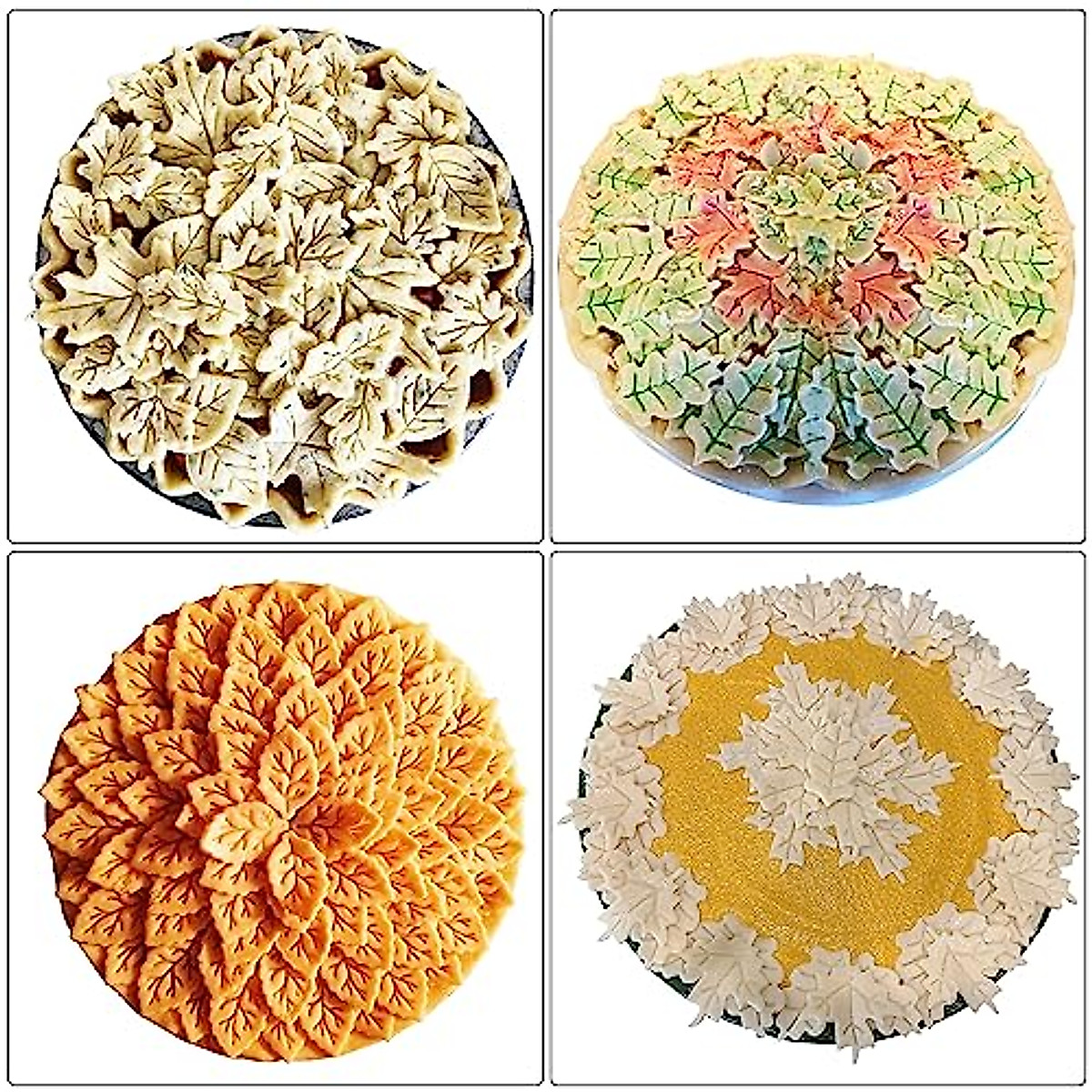 Joinor Cake Leaves Baking Pie Crust Cutters Set of 4 Random Color