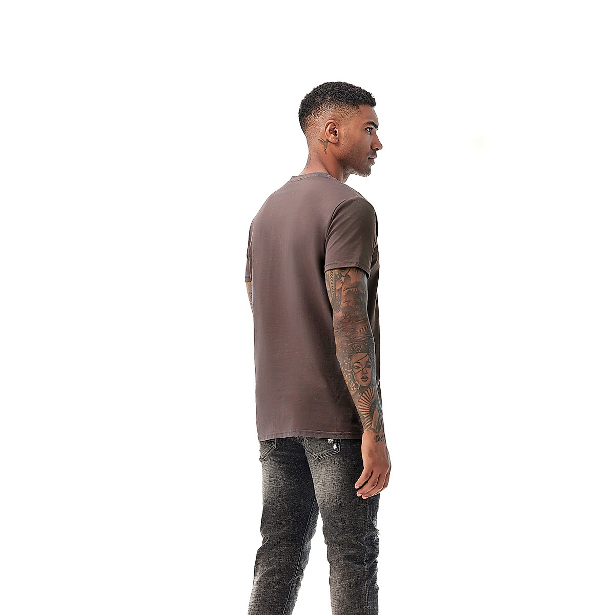 KLIEGOU Men's V Neck T Shirts - Casual Stylish Tees for Men Coffee XXXL