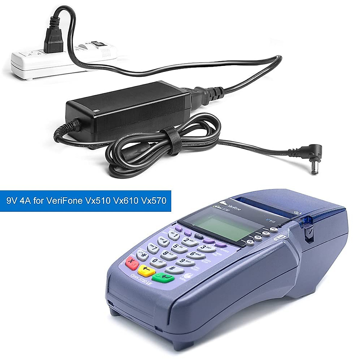 KFD AC Adapter for Verifone VX3730 Vx510 X520 VX570 VX610 5600m POS;Omni 3730 3730LE 5100 Vx510LE 5750C Vx810 DUET Terminal CPS10936-3T-R PWR252-001-02-A P/N CPS10936-3U-R MODEL AU1360903 Power Supply