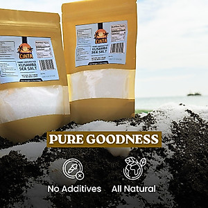 Cinta - Balinese Kusamba Sea Salt, Hand-Harvested Sea Salt from Bali, All-Natural Small Crystal Sea Salt With No Additives or Refining, Natural Salt for Cooking, Snacks, and More, 5.3 oz