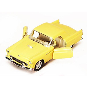 1955 Ford Thunderbird Hard Top In Yellow Diecast 1:36 Scale By Kinsmart