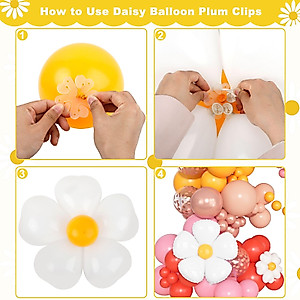 168Pcs Daisy Balloon Arch Garland Kit, Mothers Day Pastel Pink Orange Yellow Confetti Daisy Flower Balloons for Two Groovy One Birthday Floral Boho Girl Baby Shower Wedding Hippie Party Decorations