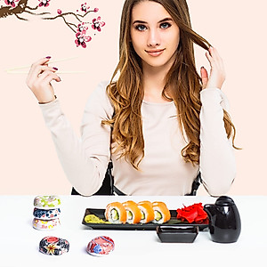 ORYOUGO Set of 6 Japanese Flower Pattern Ceramic Chopsticks Holder Fork Rest for Dinner Spoon,Fork,Knife,Tableware