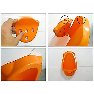 JD Kids Urinals with Clips on Toilet Bowl Potty Training for Boys Pee 5 Color Child (Orange)