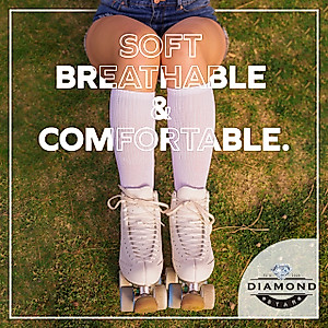 Diamond Star Men's 6 Pack Athletic Tube Socks Running Sports Over The Calf Full Cushioned Premium Soft Cotton Big and Tall 10-15 (White)