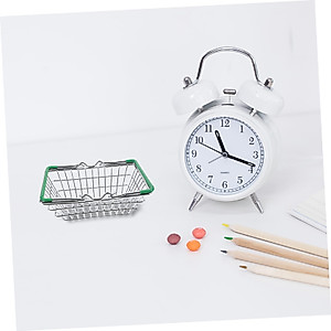 CHILDWEET Mini Fruit Basket Iron Round Green Decor Basket for Kids Storage